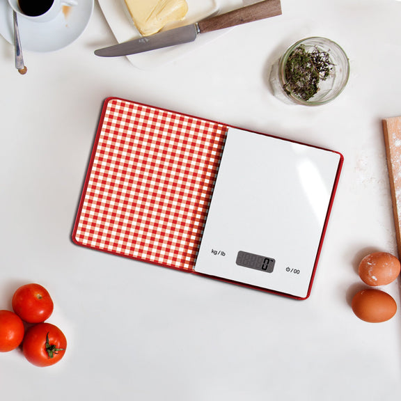 Recipe Book Kitchen Scales – Hidden Digital Weighing – Red Candy