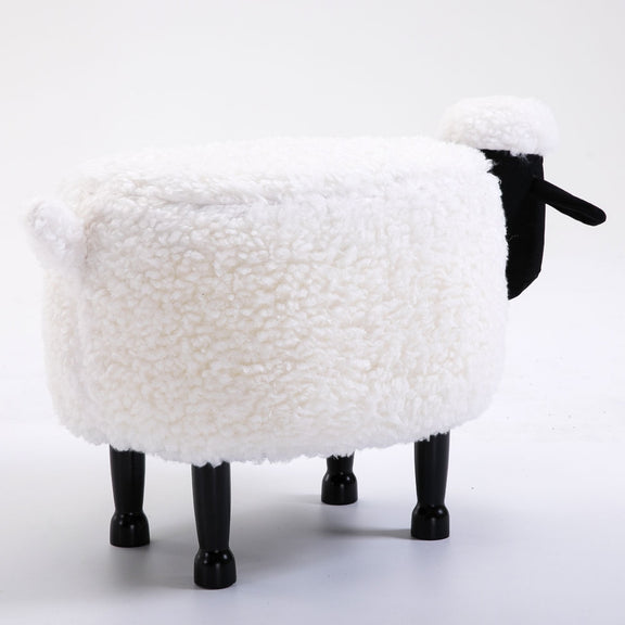 Sian the Sheep Footstool – Fluffy Animal Ottoman – Red Candy